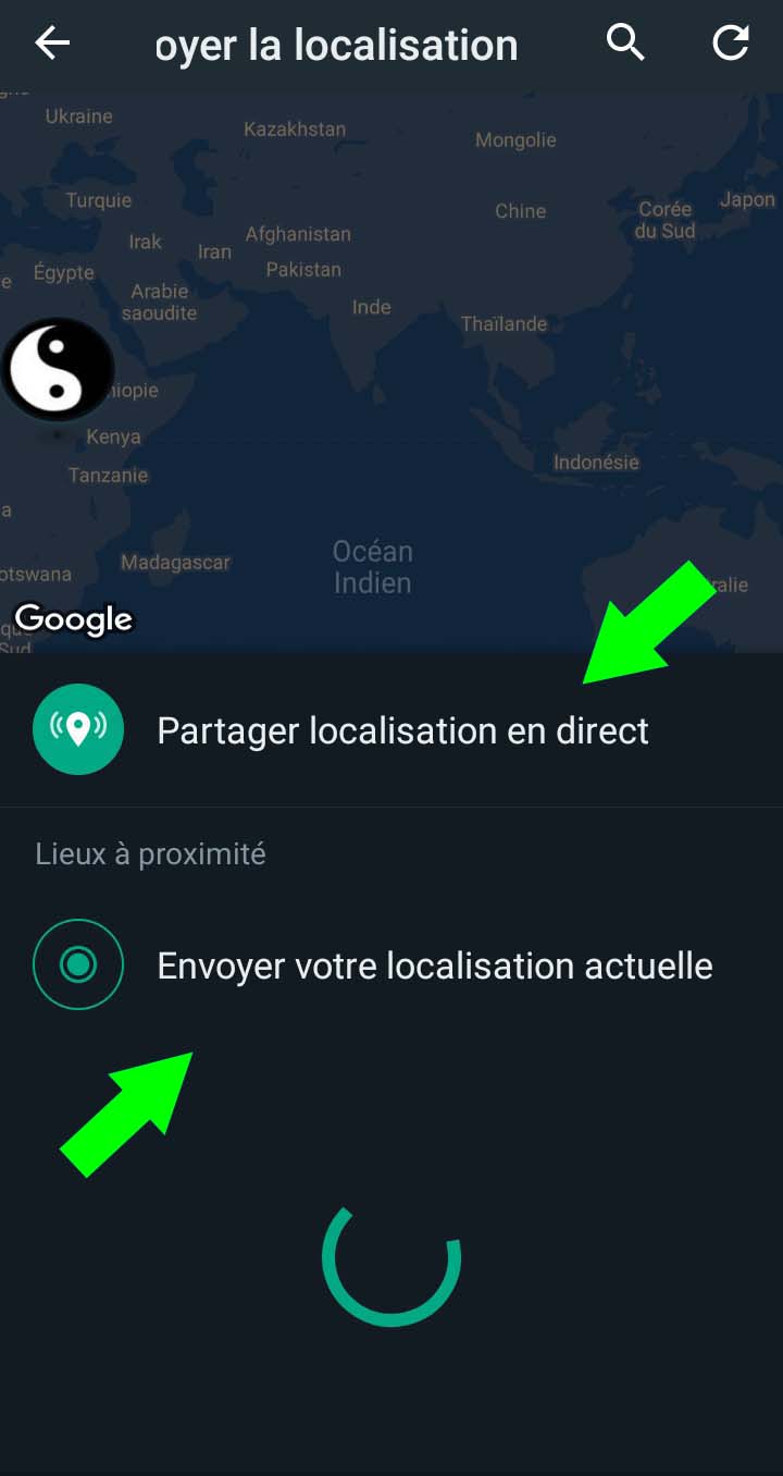 Envoyer une localisation avec WhatsApp sur Android et iPhone