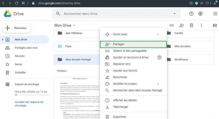 Comment créer un dossier Drive partagé avec Google Drive