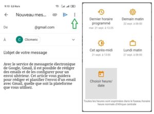 Comment programmer un mail Gmail sur Android, iPhone et PC