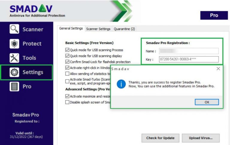 Clé SmadAV Pro 2025 Licence Gratuite Activer SmadAV Pro PC