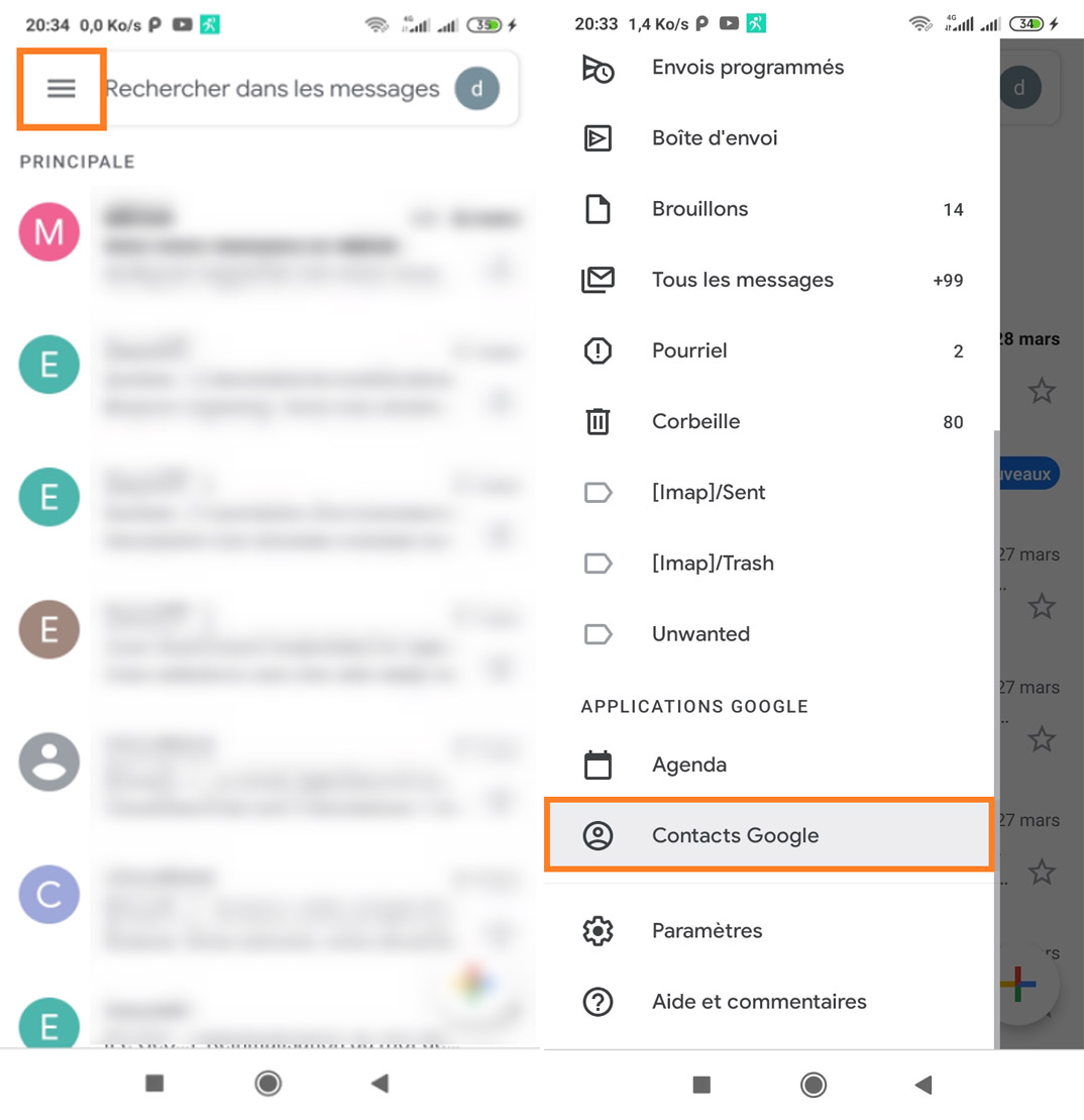 Comment voir liste des contacts Google Contacts.google.com
