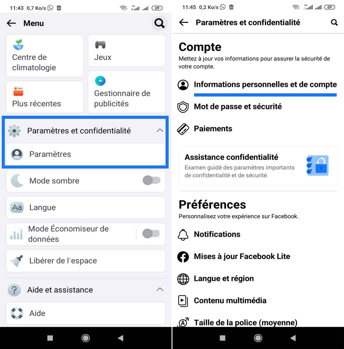 Comment désactiver un compte Facebook sur téléphone Mobile