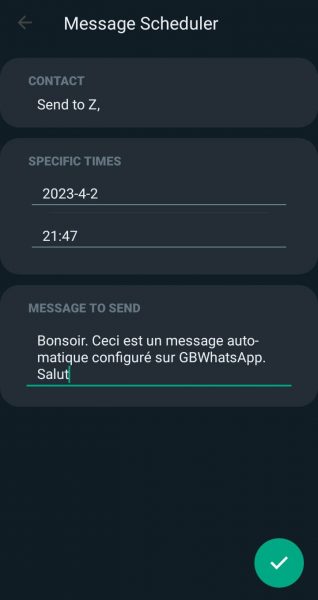 Comment programmer un message automatique GBWhatsApp Comment programmer un message automatique GBWhatsApp