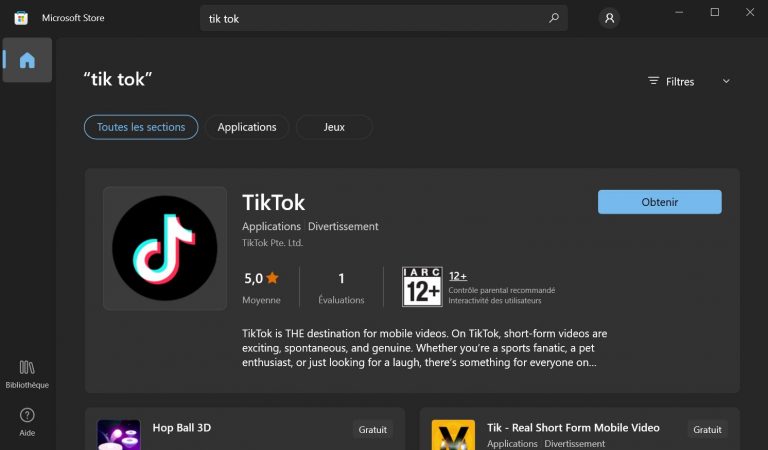 Comment télécharger l'application TikTok sur PC Windows
