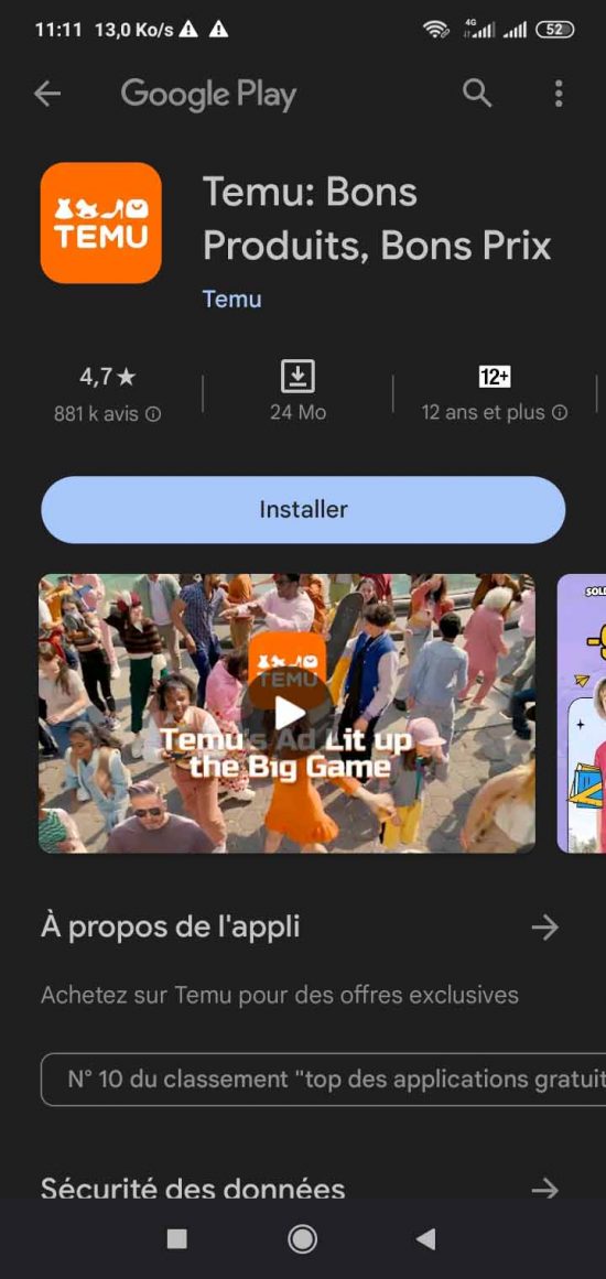 Télécharger Temu en français application pour Android et iOS